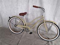 China 26 Inch White Color Single Speed Women's Vintage Beach Cruiser Bike for Casual Riding for sale
