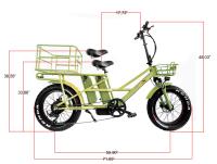 China 48V Disc Brake Dual Batteries Fat Snow Big Tire Electric Cargo Bicycles for Family 2 for sale