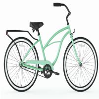 China Mint Green Ladies Low Step Sports Hybrid Bike Women Single Speed Comfort Beach Cruiser Bike 26 Inch for sale