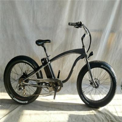 China 26*4.0 inch Fat Tire Electric Beach Cruiser Bicycle Powered by 17 Ah Lithium Battery for sale