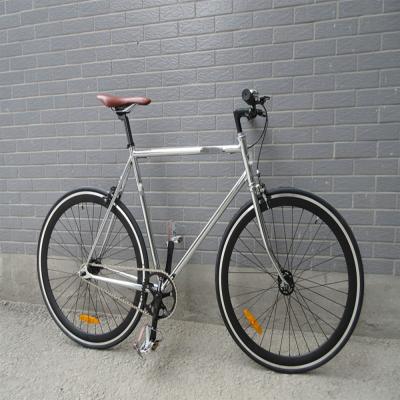 China Retro Vintage 700C Single Speed Chrome Racing Cycle with KMC Chain and Lasco Crank Set for sale