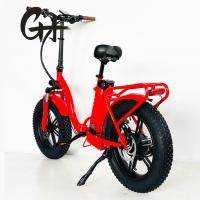 China 20 Inch Fat Tire Ebike Most Powerful Red Color Folding Electric Bike with Alloy Stem for sale