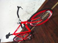 China Aluminum Frame 700C OEM Flip-Flop Single Speed Red Road Handlebar Fixie Gear Bicycle for sale