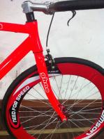 China Aluminum Frame 700C OEM Flip-Flop Single Speed Red Road Handlebar Fixie Gear Bicycle for sale