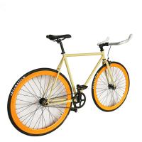 China 700C Hi-Ten Steel Frame Double Wall 43MM Aluminum RIM Single Speed Track Fixed Gear Bike for sale