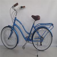 China 26 Inch Aluminum Alloy Frame 7 Speed Vintage Beach Cruiser Bike with Rear Carrier for sale