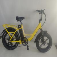China 750W 48V E Bicycle 20 Inch Yellow Fat Tire Electric Bike for 31-60 km Range per Power for sale