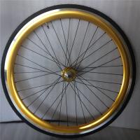 China 43mm Anodized Blue Flip Flop Fixed Gear Road Bike Wheel Set with Colorful Spokes for sale