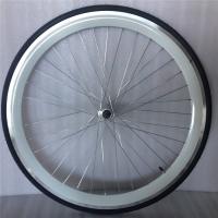 China 43mm Anodized Blue Flip Flop Fixed Gear Road Bike Wheel Set with Colorful Spokes for sale