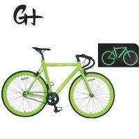 China Color 700C Green Single Speed Fixie Gear Bike with Neon Nights Glow-in-the-Dark Paint for sale