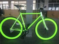 China Color 700C Green Single Speed Fixie Gear Bike with Neon Nights Glow-in-the-Dark Paint for sale