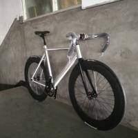 China 700C CE OEM 7005 Aluminum Alloy Fixed Gear Single Speed Adult 80MM Rim Carbon Fork Track Bike for sale