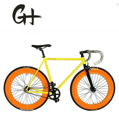 China CE Approved 700C 80MM Big Rim Colorful Single Speed Fixed Gear Bike with 1.6m Alloy Stem for sale