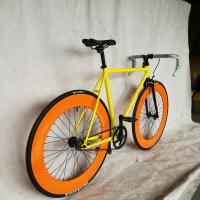 China CE Approved 700C 80MM Big Rim Colorful Single Speed Fixed Gear Bike with 1.6m Alloy Stem for sale