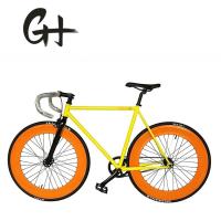 China CE Approved 700C 80MM Big Rim Colorful Single Speed Fixed Gear Bike with 1.6m Alloy Stem for sale