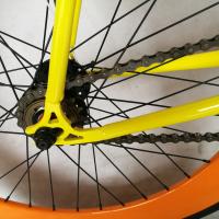 China CE Approved 700C 80MM Big Rim Colorful Single Speed Fixed Gear Bike with 1.6m Alloy Stem for sale