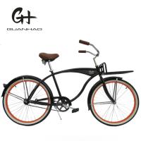 China Single Speed Adult Coaster Brake Beach Cruiser Bike with Front Carrier and 26