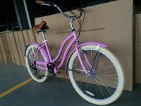 China Ten Steel Frame 26inch Shimano 7 Speeds OEM Logo Adult Women Lady Beach Cruiser Bike for sale