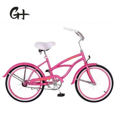 China Fork Material Steel 20inch OEM 20*2.125 Child Girl Boy One Speed Beach Cruiser Bicycle for sale