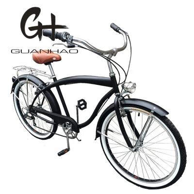 China 17kg Lightweight 26inch Hard Frame Non-rear Damper 7 Speeds Men Beach Cruiser Bikes for sale