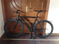 China 700c Black Aluminum Frame Fixie Bike with Double V Brake Fixed Gear Man Track Bike for sale