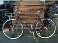 China Retro Fixed Gear Bike Bicycle with Front Carrier Inner 3 Speed Road Bike To Be Ordered for sale