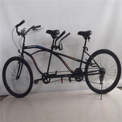 China Steel Fork 18 Speed Tandem Cruiser Bike for 2 Adults 26 Inch Leisure Tandem Bicycle for sale
