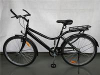 China 1.7m Length Black Color Single Speed Step Through Hybrid Bike 17kg Gross Weight for sale