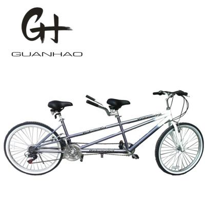 China 26inch Aluminium Rim Tandem Bike with 21KG Steel Mountain Frame and Shimano 18 Speeds for sale