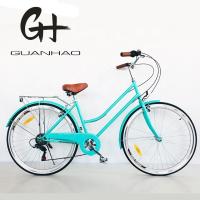 China 700C Hi-Ten Steel Frame USA OEM Women City Bike with 7 Speeds and Aluminum Alloy Rims for sale