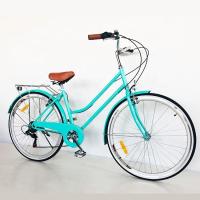 China 700C Hi-Ten Steel Frame USA OEM Women City Bike with 7 Speeds and Aluminum Alloy Rims for sale