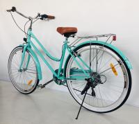 China 700C Hi-Ten Steel Frame USA OEM Women City Bike with 7 Speeds and Aluminum Alloy Rims for sale