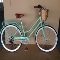 China Vintage Lady Bike with Basket Red Color Low Step Through Hybrid 5 Speed Comfort Cruiser for sale
