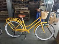 China Vintage Lady Bike with Basket Red Color Low Step Through Hybrid 5 Speed Comfort Cruiser for sale