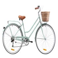 China Vintage Women's Step Through Bicycle with Front Basket and 7-Speed Classic Design for sale