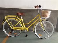 China Vintage Women's Step Through Bicycle with Front Basket and 7-Speed Classic Design for sale