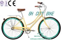 China 1.8m Length CE Europe OEM Logo Hi-Ten Steel Frame Single Speed City Bikes for Women 26inch for sale