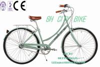 China 1.8m Length CE Europe OEM Logo Hi-Ten Steel Frame Single Speed City Bikes for Women 26inch for sale