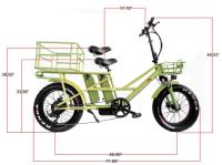 China 48V Electric Dual Motor 1000 Watt Long Range Fat Tire Cargo E-Bike with Fast Charging for sale
