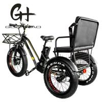 China Down Tube 48V 750W 17AH Lithium Battery 45KM/H bafang Front Motor Electric Passenger Tricycle for sale