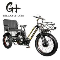 China Down Tube 48V 750W 17AH Lithium Battery 45KM/H bafang Front Motor Electric Passenger Tricycle for sale