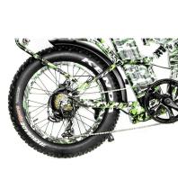 China 48V*21AH 20 inch full suspension Camouflage color 1000W FOLDING FAT TIRE ELECTRIC BIKE with rear rack for sale