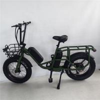China 1000W 48V 34A Folding Frame Electric Cargo Bike with 20 Inch Fat Tires and Rear Carrier for sale