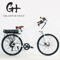 China 48V 14AH Lithium Battery 7 Speeds Aluminum Frame Electric Lady Bicycle 700C 500W for sale