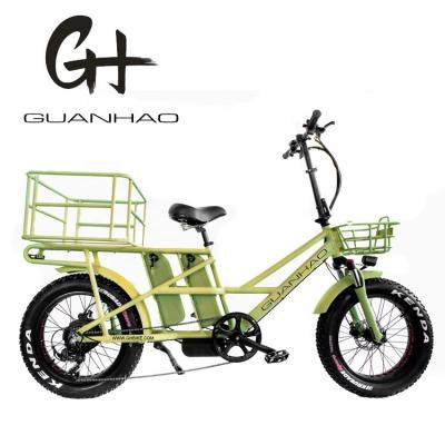 China Aluminum Alloy Frame 48V34AH 1000W Fat Tire Ebike with Dual Batteries and Two Baskets for sale