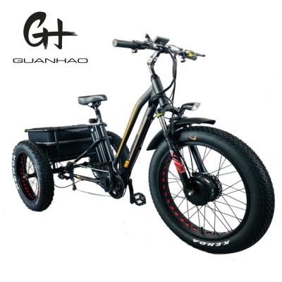 China 48V21AH Battery CE USA Market 750W 8FUN Front Motor 24-20inch 3 Wheels Fat Tire Electric Rickshaw for sale