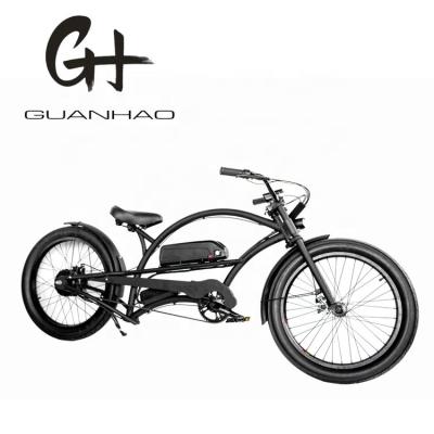 China Single Speed 750W 28MPH 48V 17AH 24inch 3.0 Tire Chopper Electric Bicycle Beach Cruiser for sale