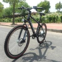 China Hidden Battery Electric Mountain Bike with Steel Fork and 21 Speed Gears for sale