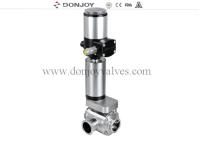 China Donjoy SS316L 2 Inch Pneumatic 3 Way T Type Butterfly Valves With Tri Camp End for sale
