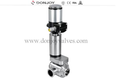 China Donjoy SS316L 2 Inch Pneumatic 3 Way T Type Butterfly Valves With Tri Camp End for sale